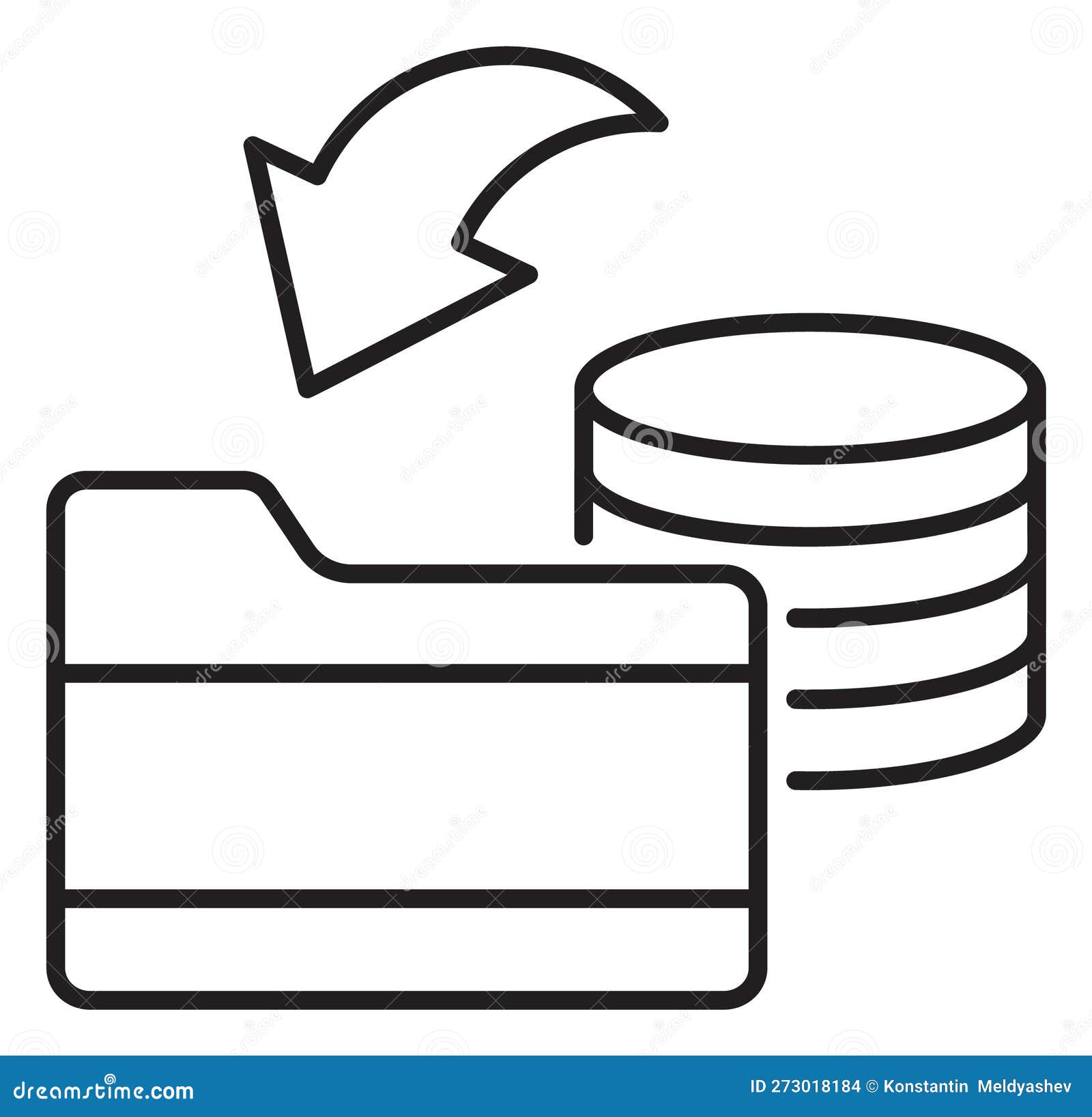 Project Management Folder, Arrow, Data Storage Vector Icon Illustration ...