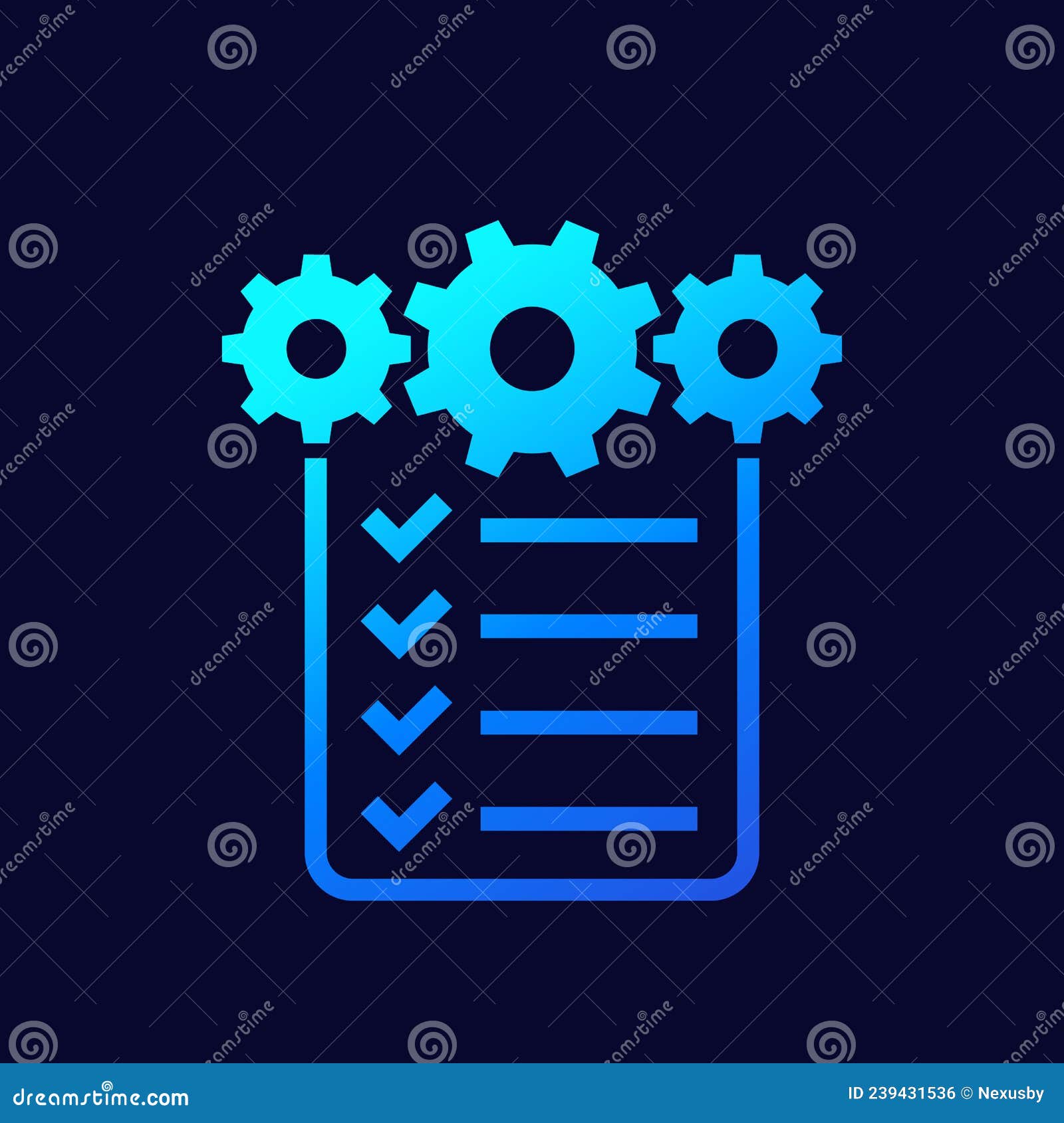 Project Management Icon, Checklist and Gears Stock Vector ...
