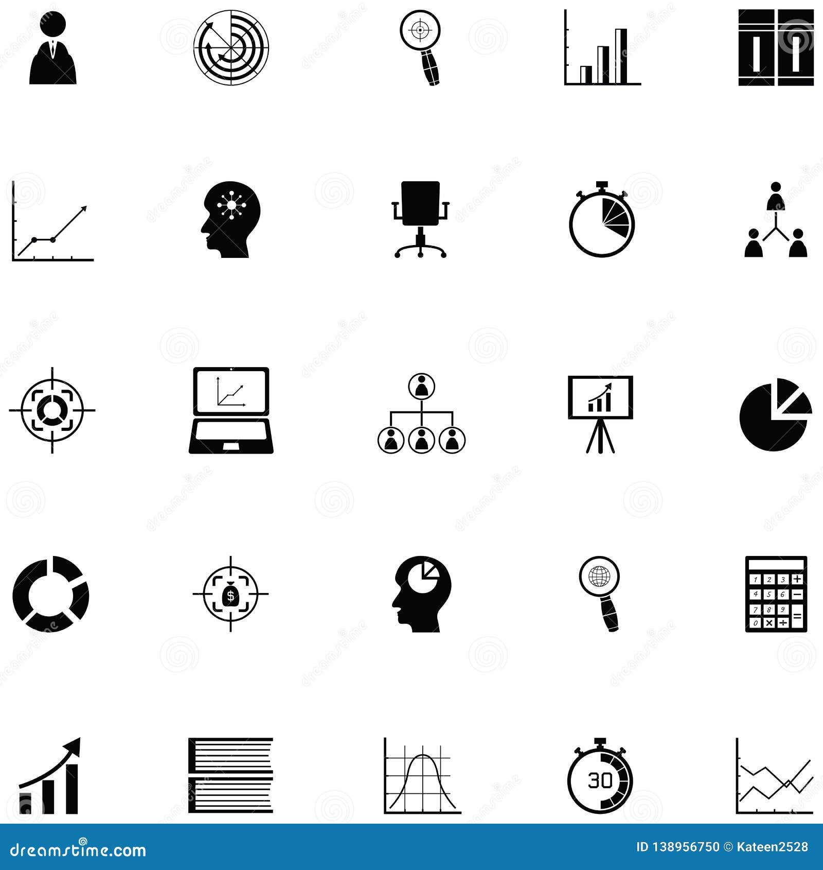 Project Management Icon Set Stock Vector - Illustration of interface ...