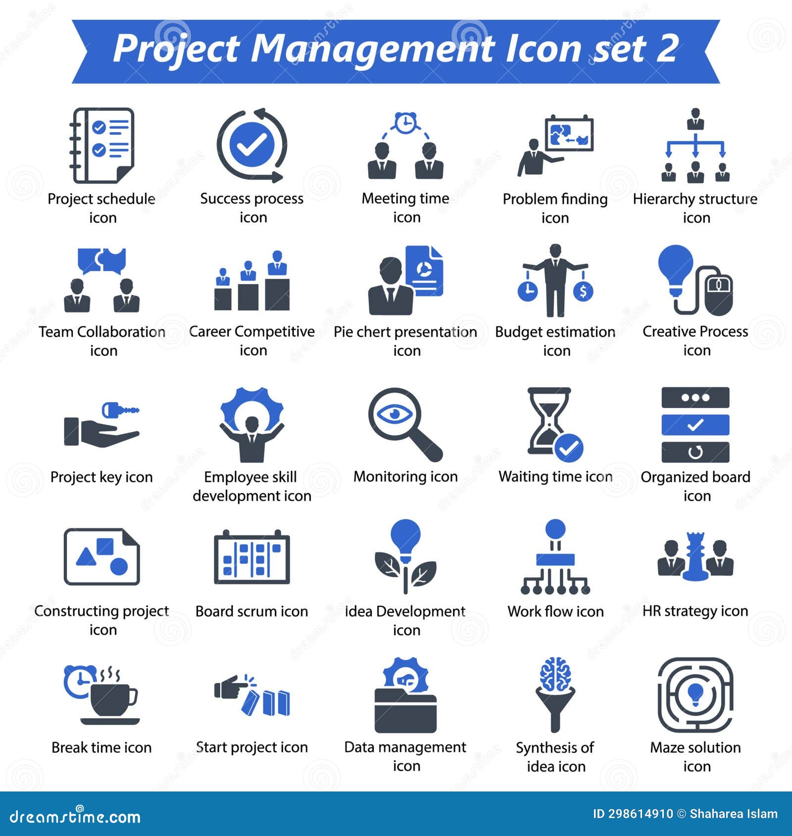 Project Management Icon Set 2 Stock Vector - Illustration of group ...