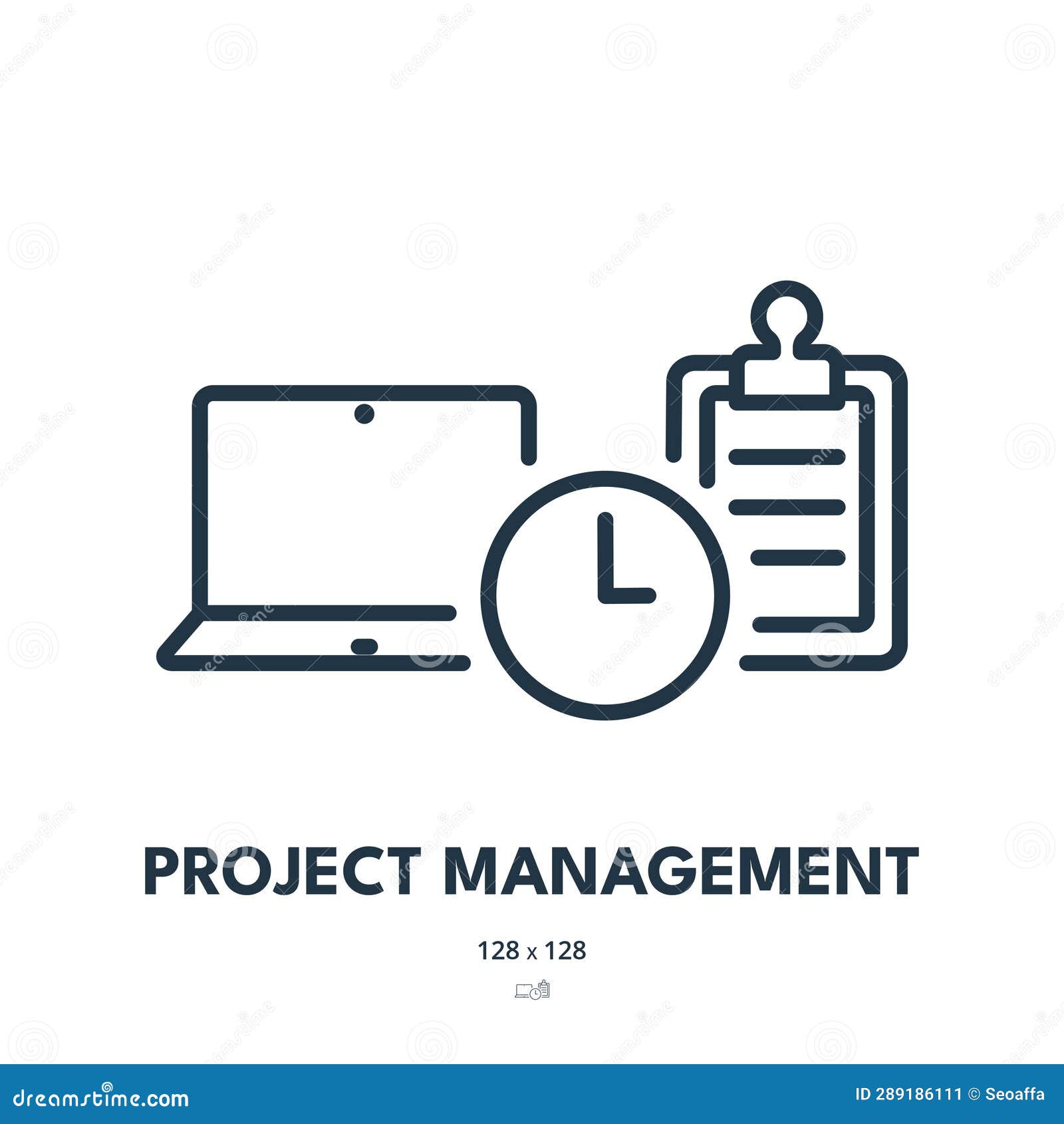 Project Management Icon. Task, Process, Operation. Editable Stroke ...