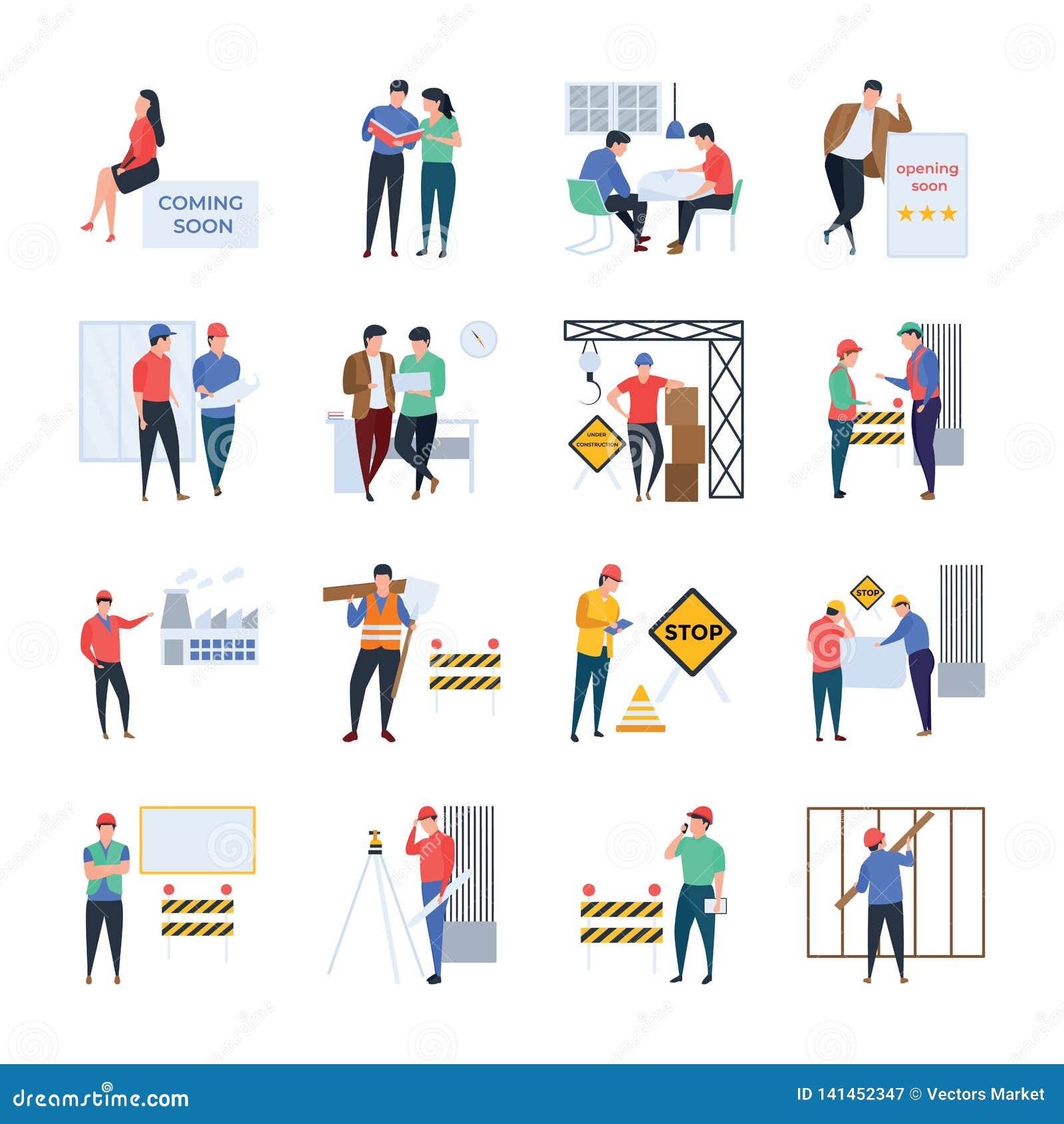 Project Management Illustrations Set Stock Illustration - Illustration ...