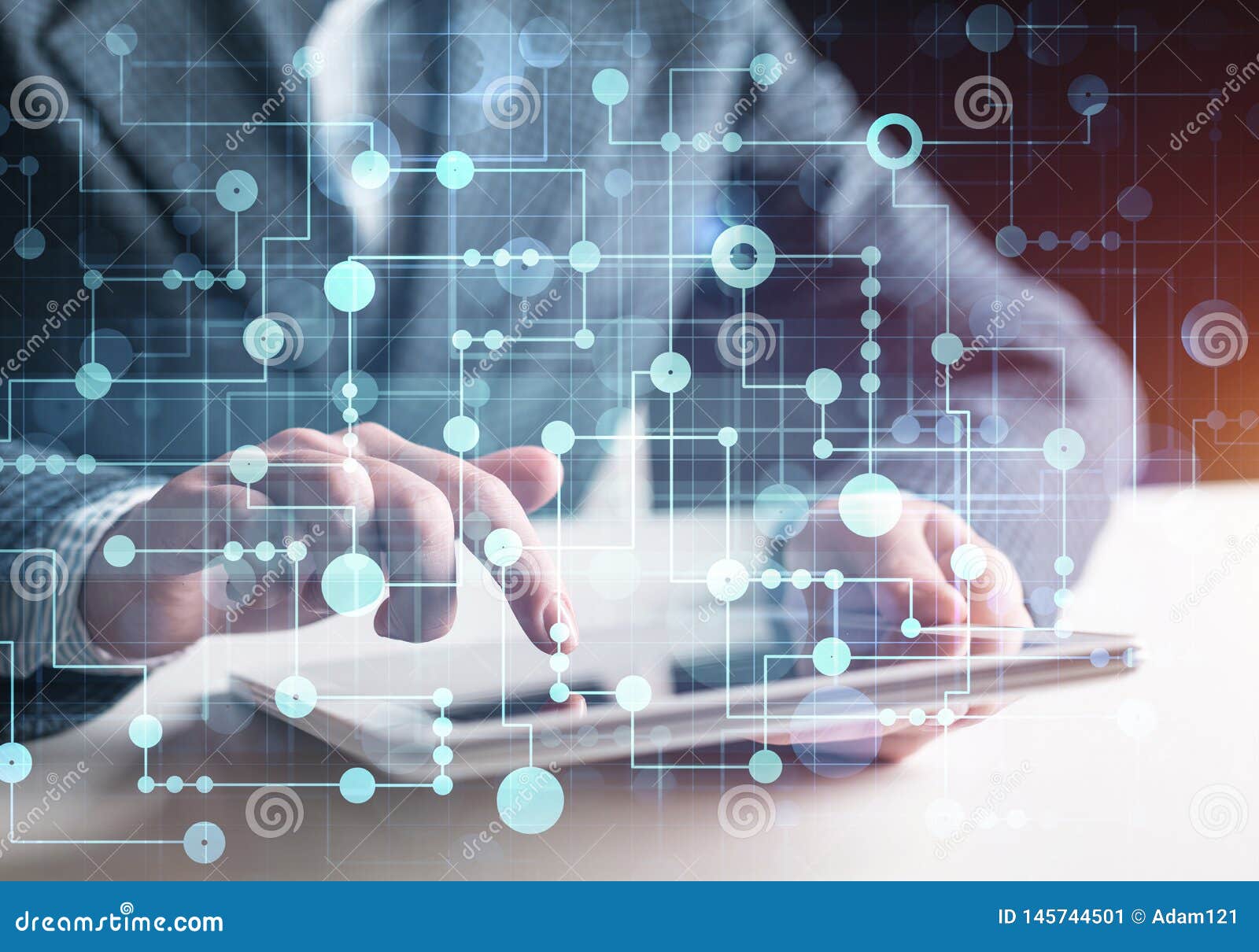 Project Management and Internet Researching Stock Image - Image of ...