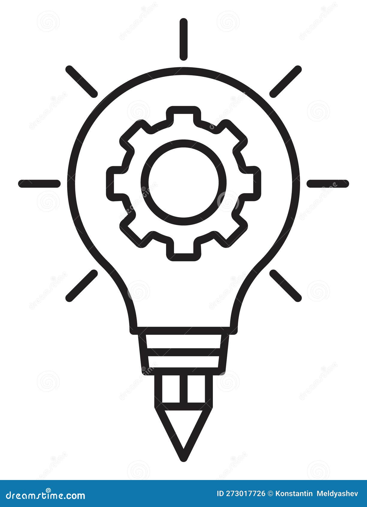 Project Management Light Bulb, Gear, Pencil, Creative Idea Vector Icon ...