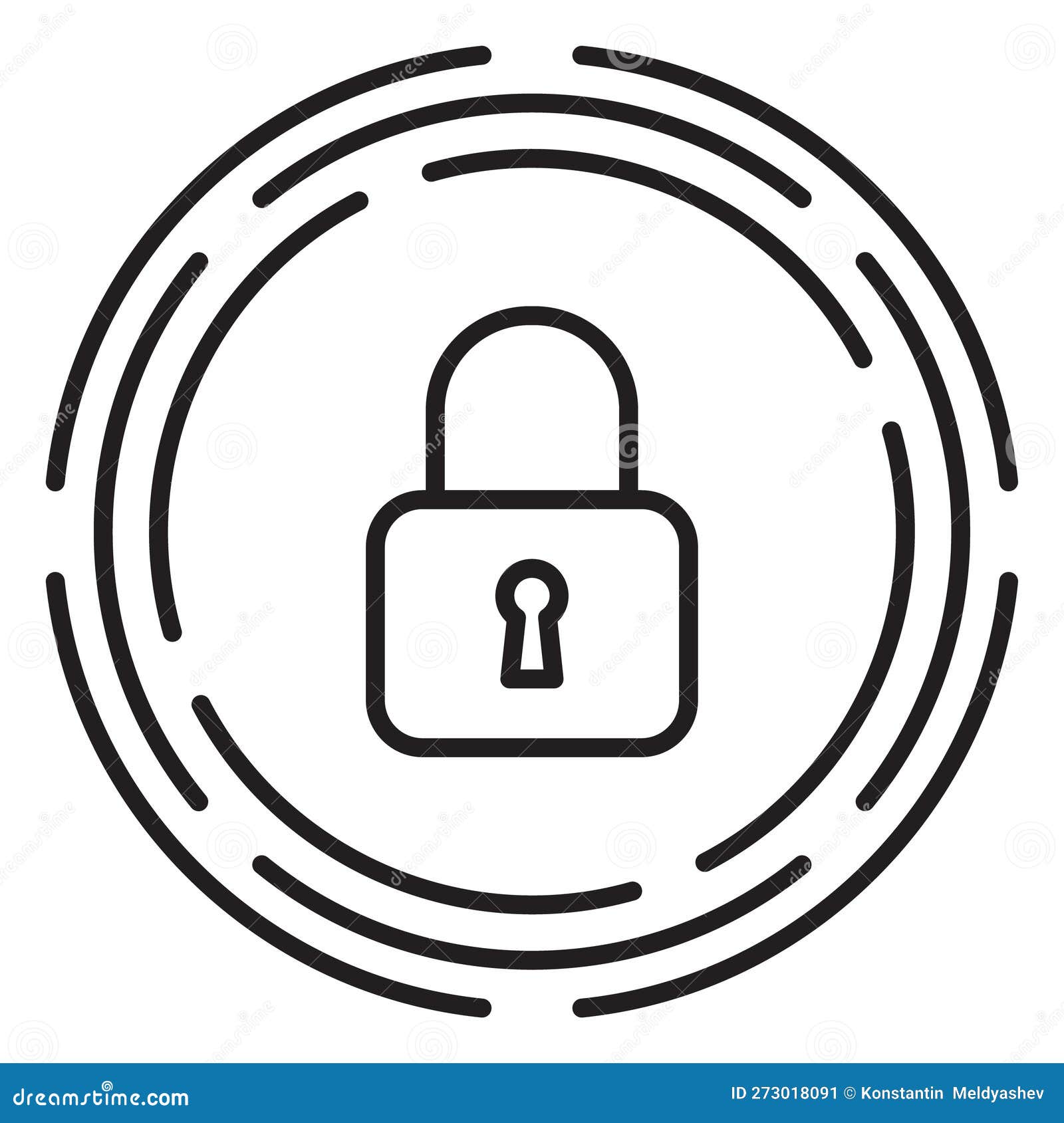 Project Management Lock, Secure Data Vector Icon Illustration Stock ...