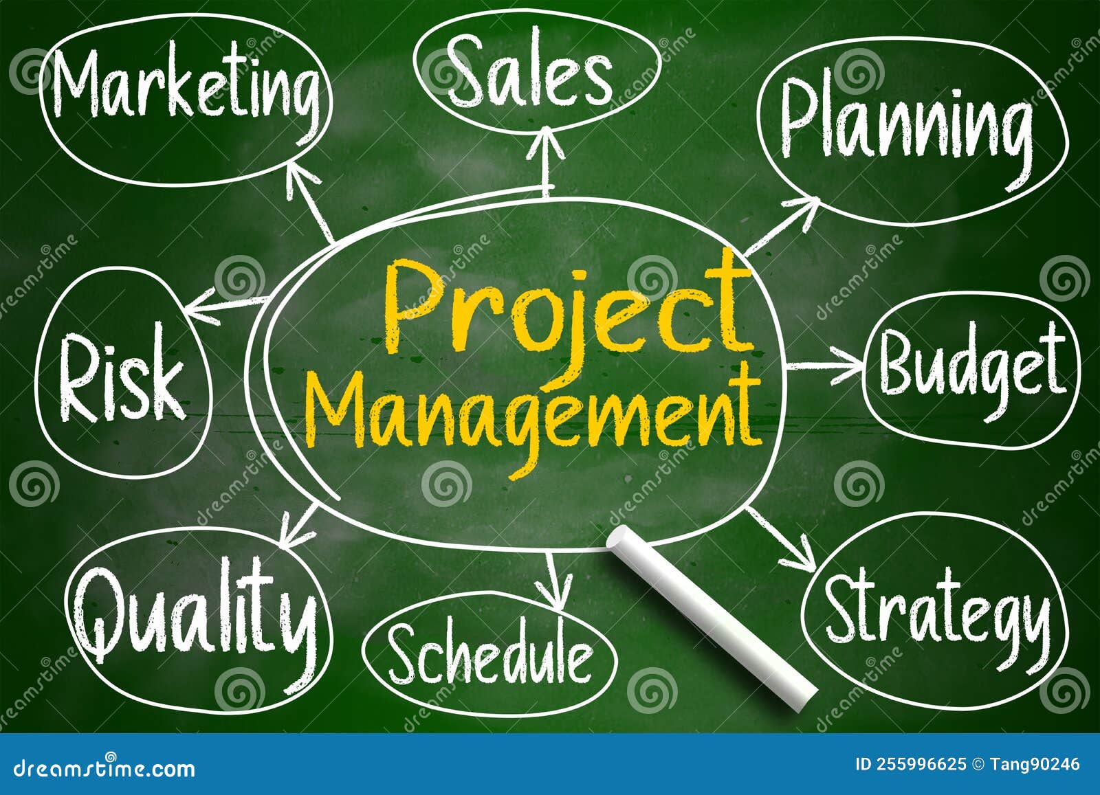 Project Management Mind Map Written on Chalkboard Stock Illustration ...