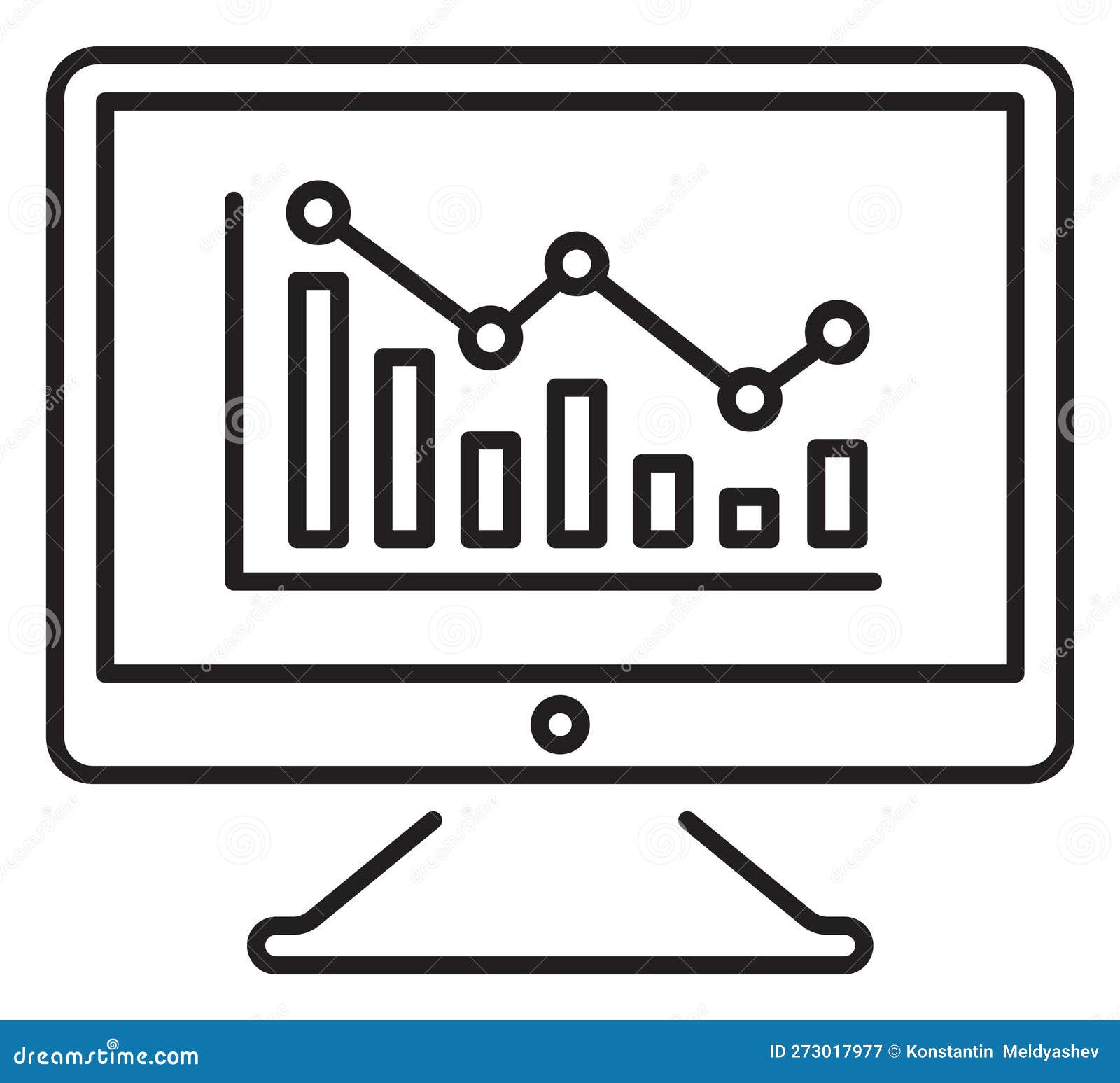 Project Management Monitor, Graphics, Dashboard Vector Icon ...