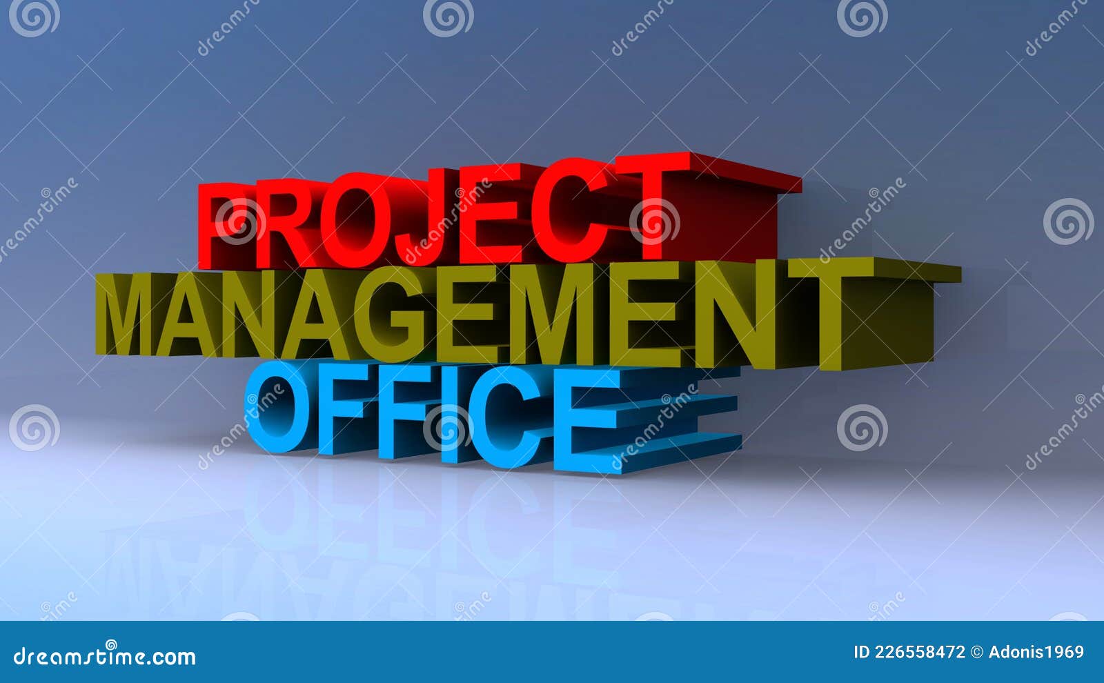 Project Management Office on Blue Stock Illustration - Illustration of ...