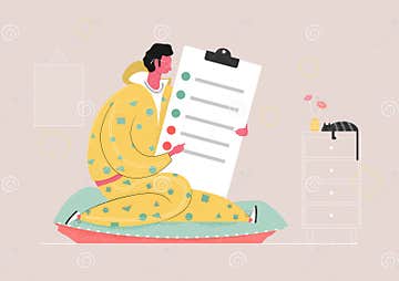 Man Watching His Checklist. Stock Vector - Illustration of success ...