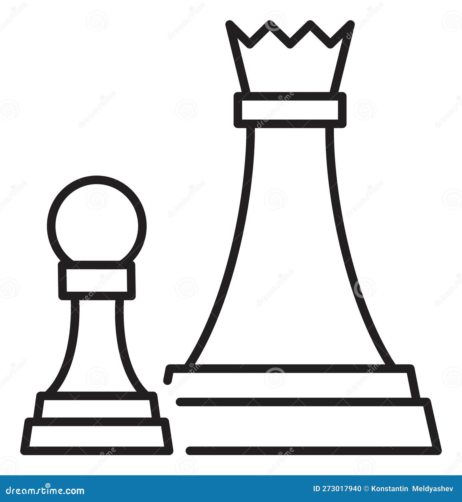 Project Management Pawn, King, Strategy Vector Icon Illustration Stock ...