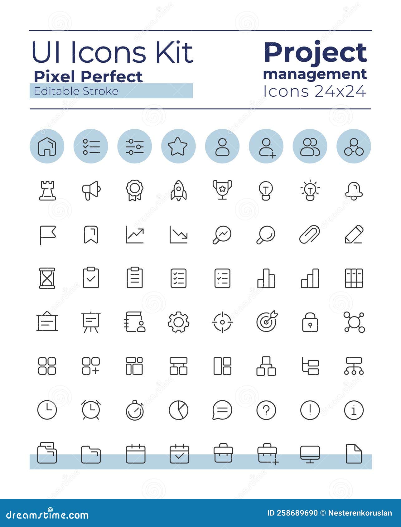 Project Management Pixel Perfect Linear Ui Icons Kit Stock Vector ... Project Management Pixel Perfect Linear Ui Icons Kit Stock Vector ...