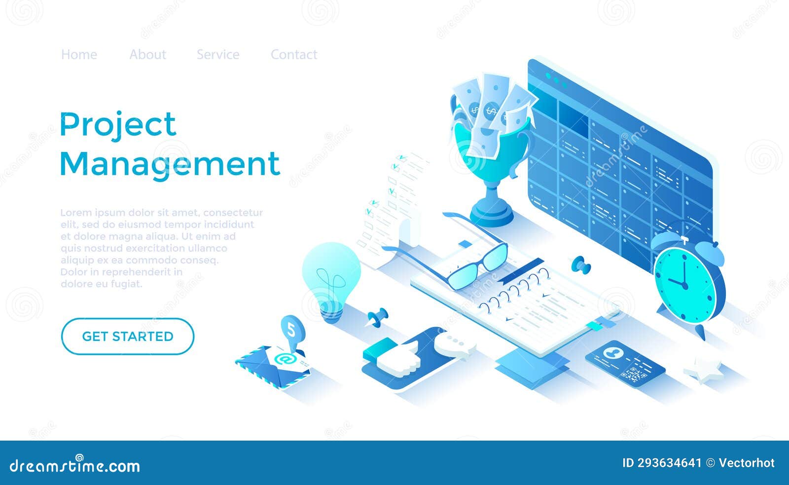 Project Management, Planning Organization Schedule. Productivity ...