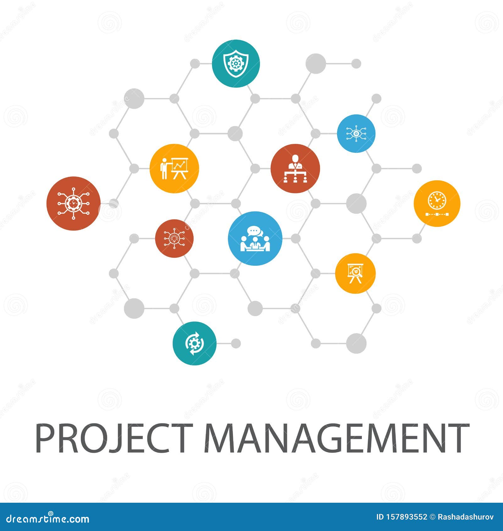 Project Management Presentation Template Stock Vector - Illustration of ...