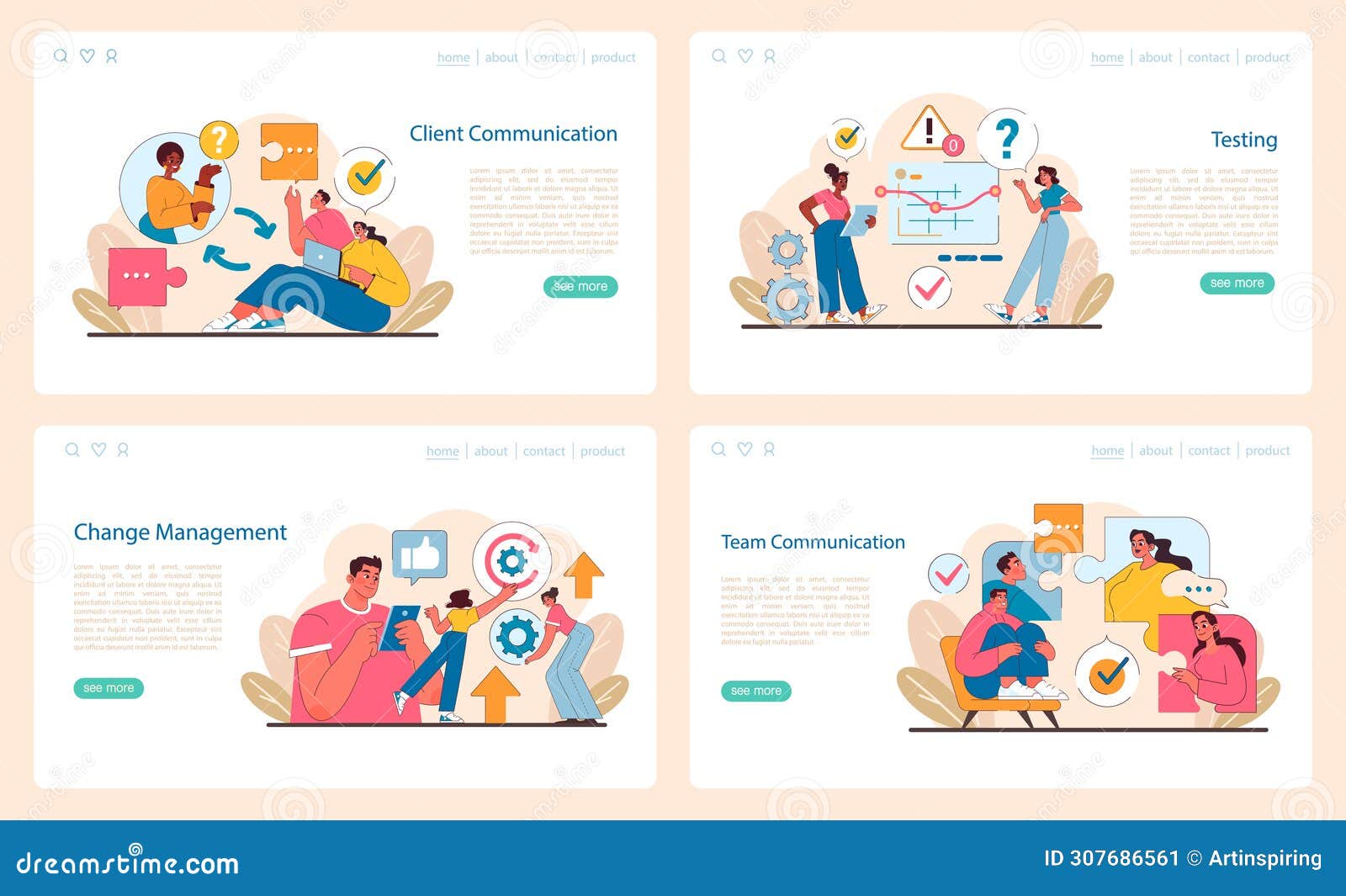 It Project Management Set. Showcases Client Engagement, Rigorous ...