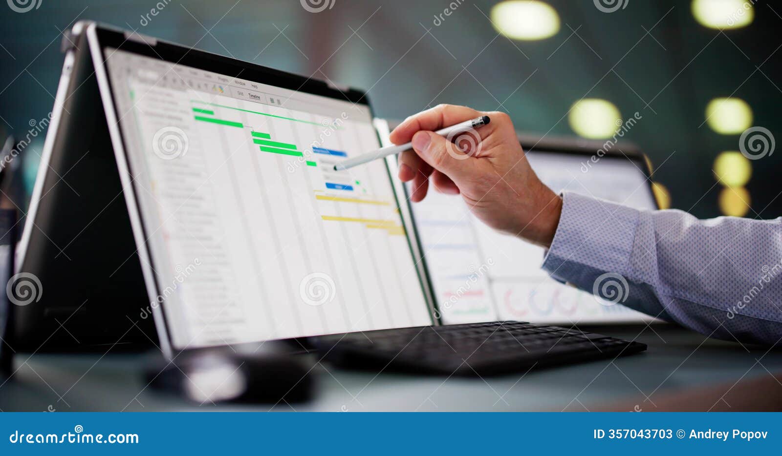 Project Management Software and Business Plan Schedule Stock Image ...