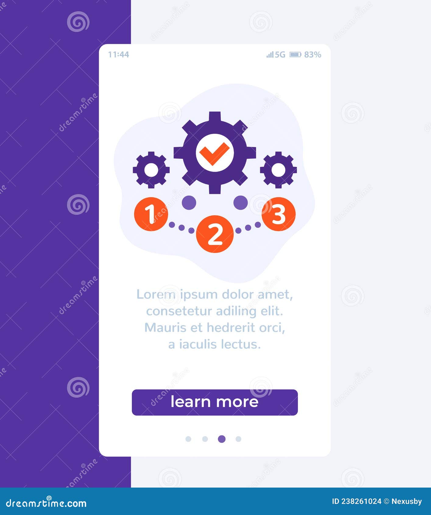 Project Management, 1, 2, 3 Steps Mobile Banner Stock Vector ...