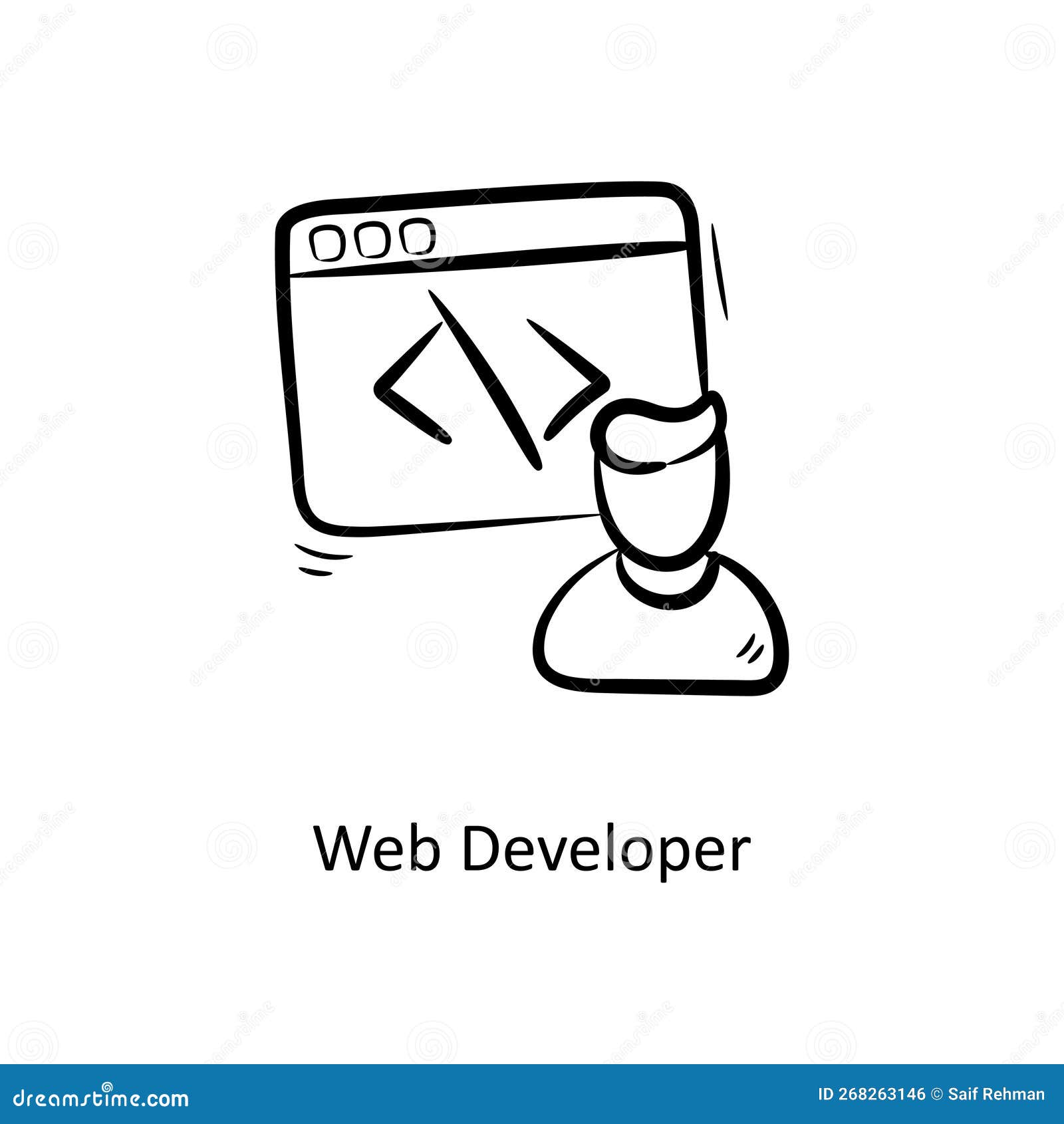 Web Developer Outline Icon Design Illustration. Project Management ...