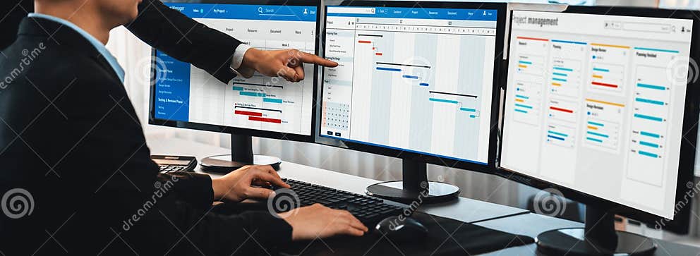 Business People Planning Time and Deadline for Company Task ...