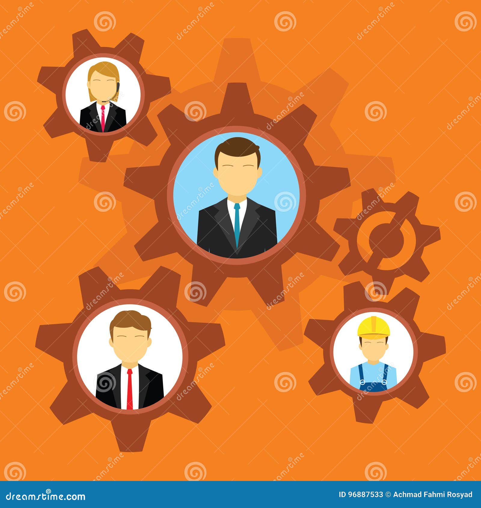 Project Management and Teamwork Stock Vector - Illustration of meeting ...