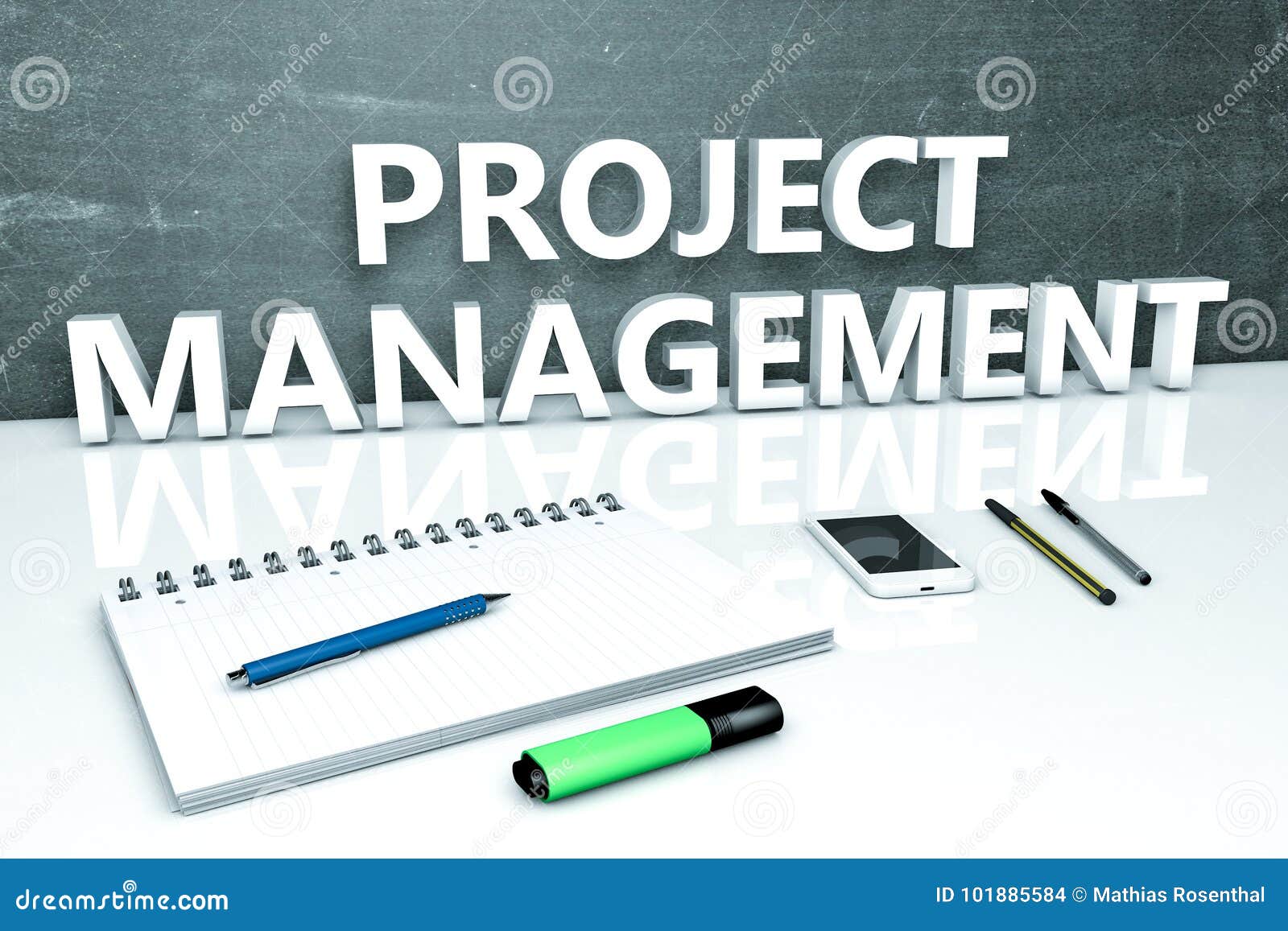 Project Management Text Concept Stock Illustration - Illustration of ...