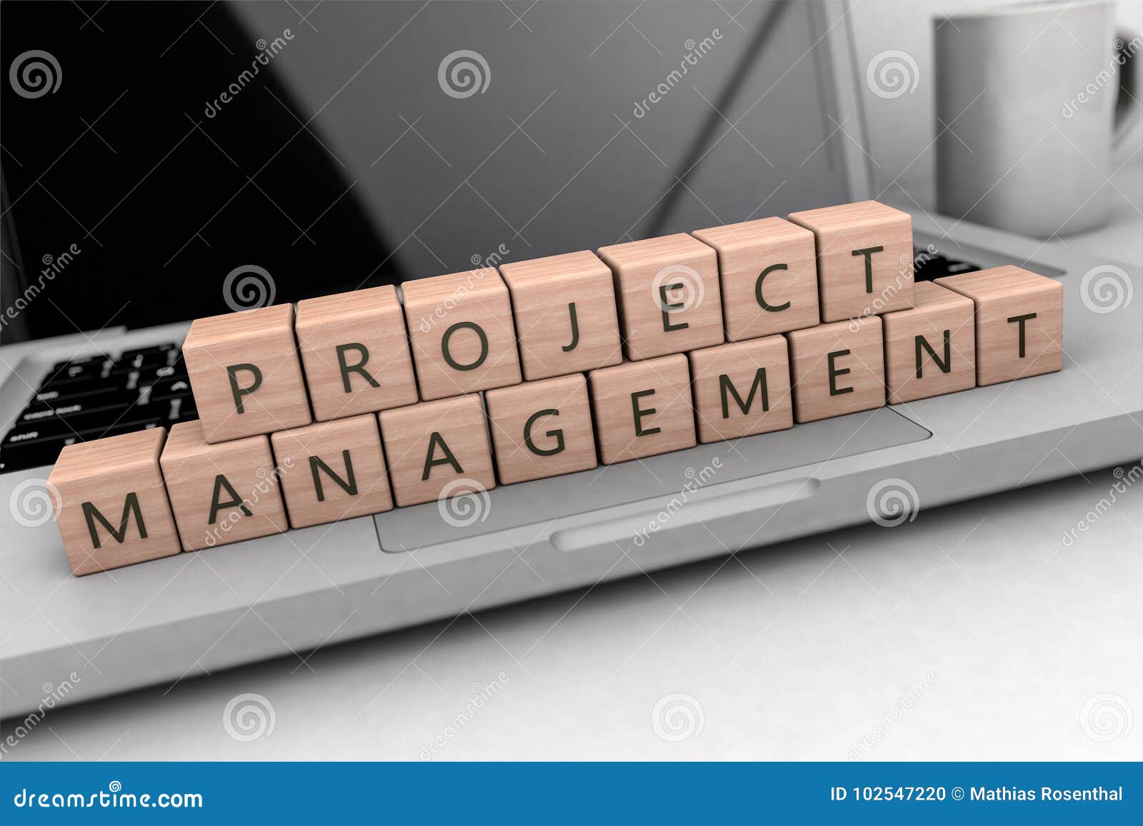 Project Management Text Concept Stock Illustration - Illustration of ...