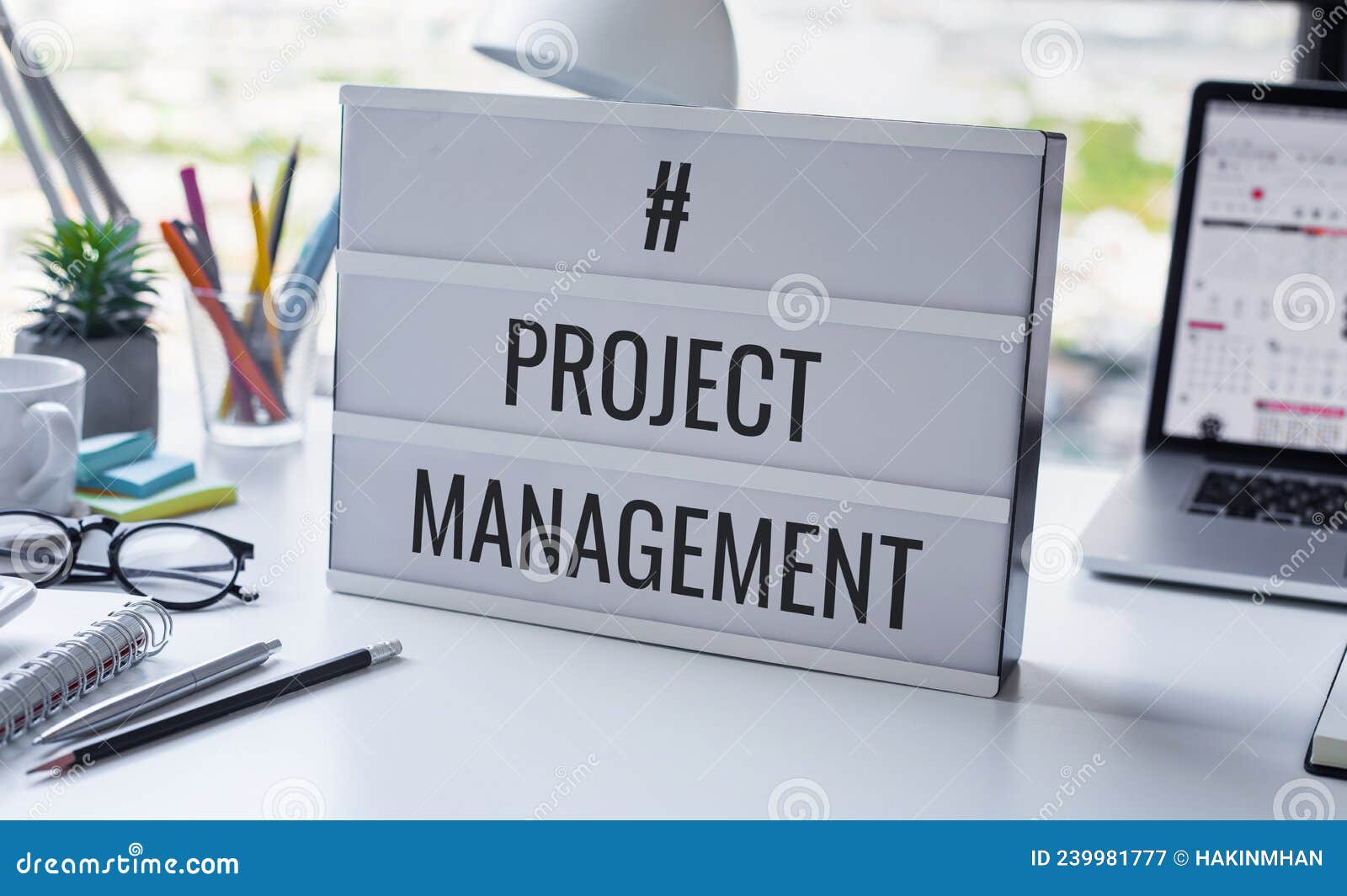 PROJECT MANAGEMENT Text on Desk Stock Image - Image of perspective ...