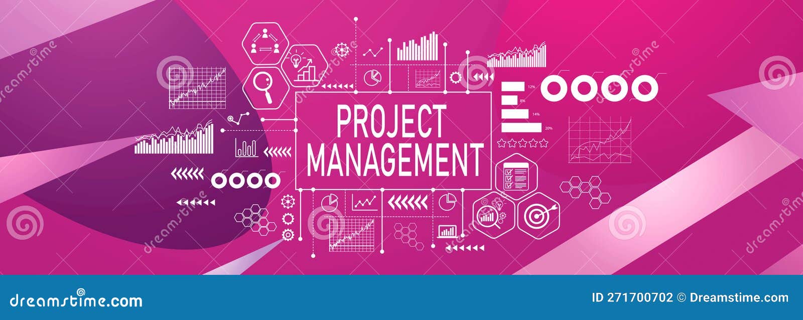 Project Management Theme on Geometric Pattern Background Stock ...