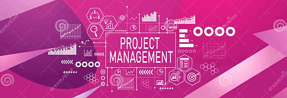 Project Management Theme on Geometric Pattern Background Stock ...