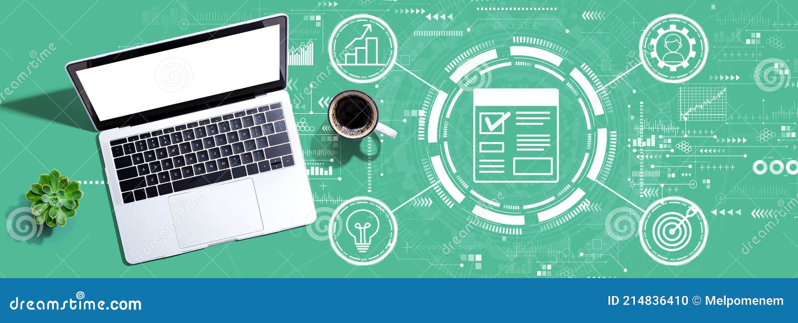 Project Management Theme with a Laptop Computer Stock Photo - Image of ...