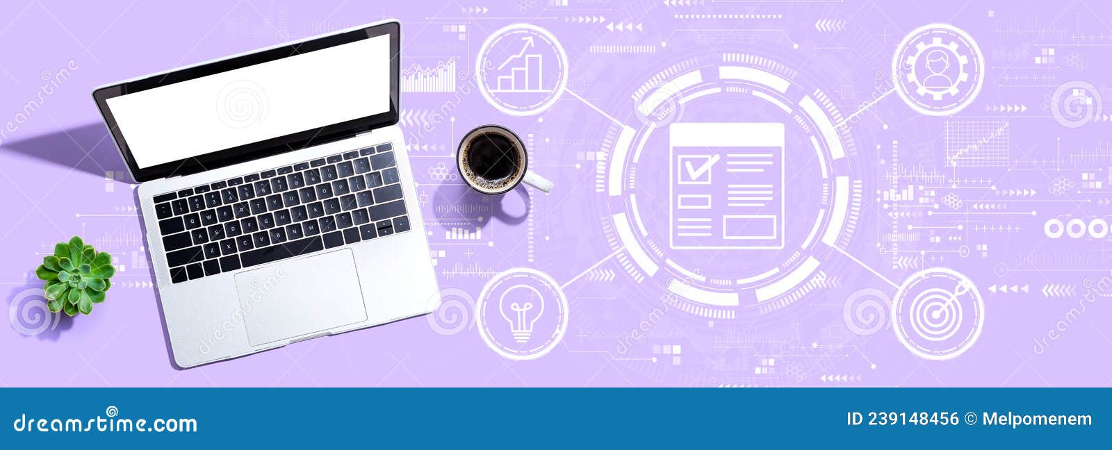 Project Management Theme with a Laptop Computer Stock Photo - Image of ...