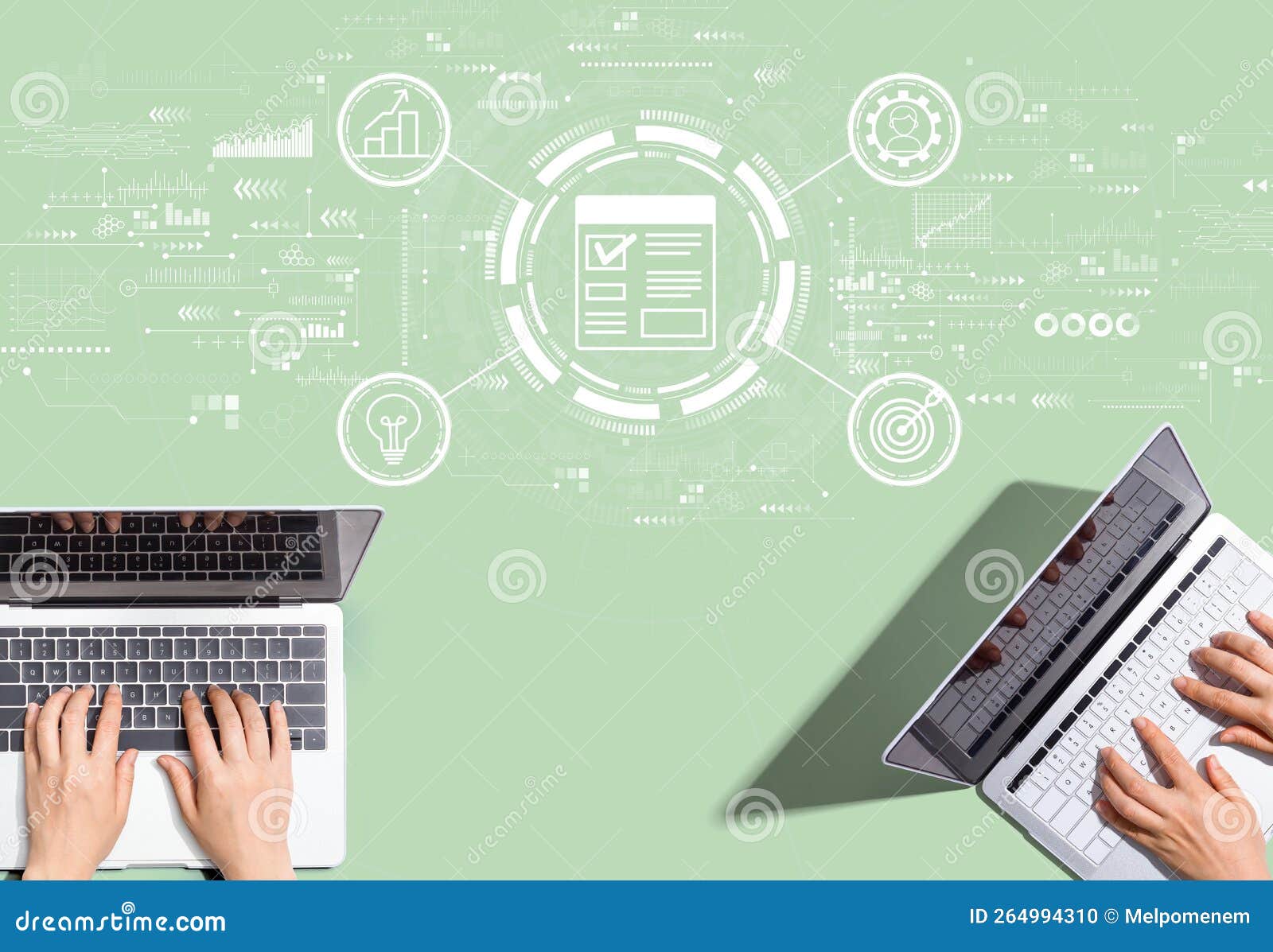 Project Management Theme with People Working Together Stock Photo ...