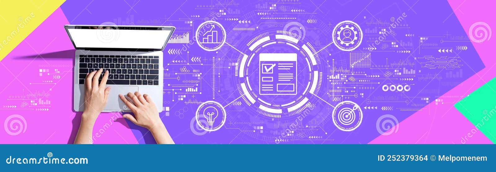 Project Management Theme with Person Using a Laptop Stock Photo - Image ...