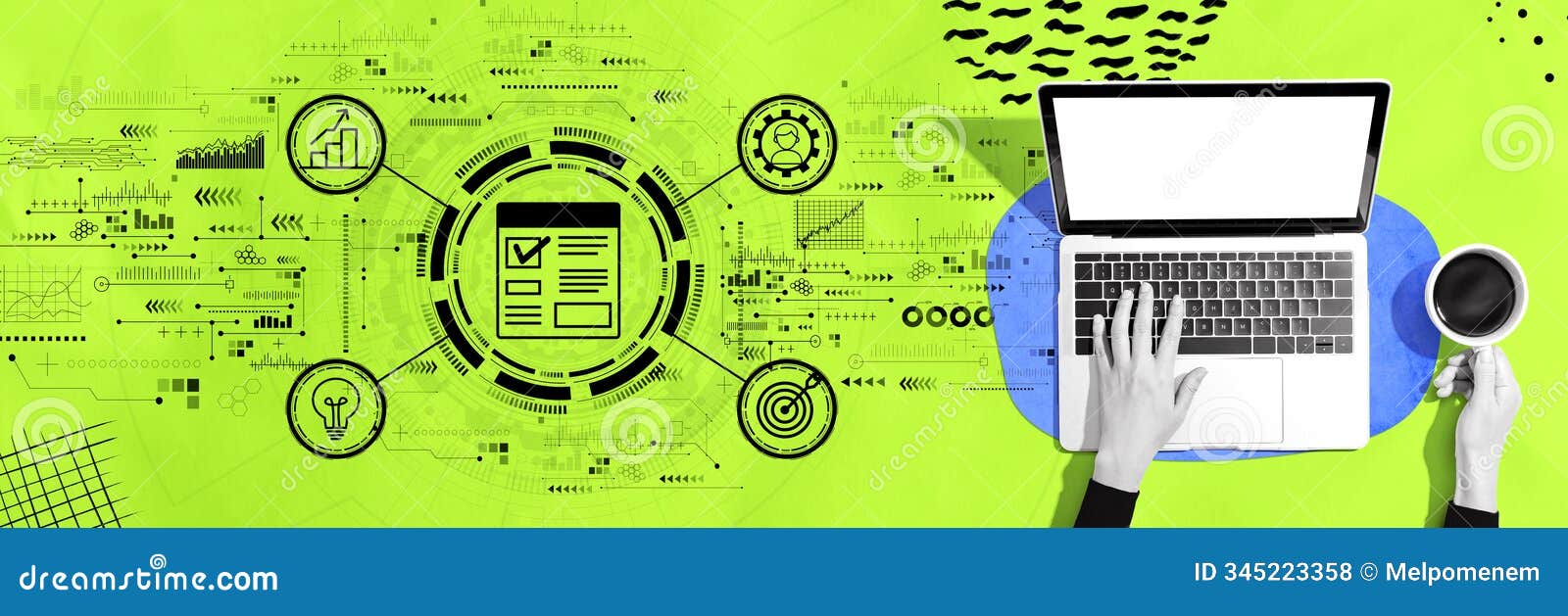 Project Management Theme with Person Using a Laptop Stock Photo - Image ...