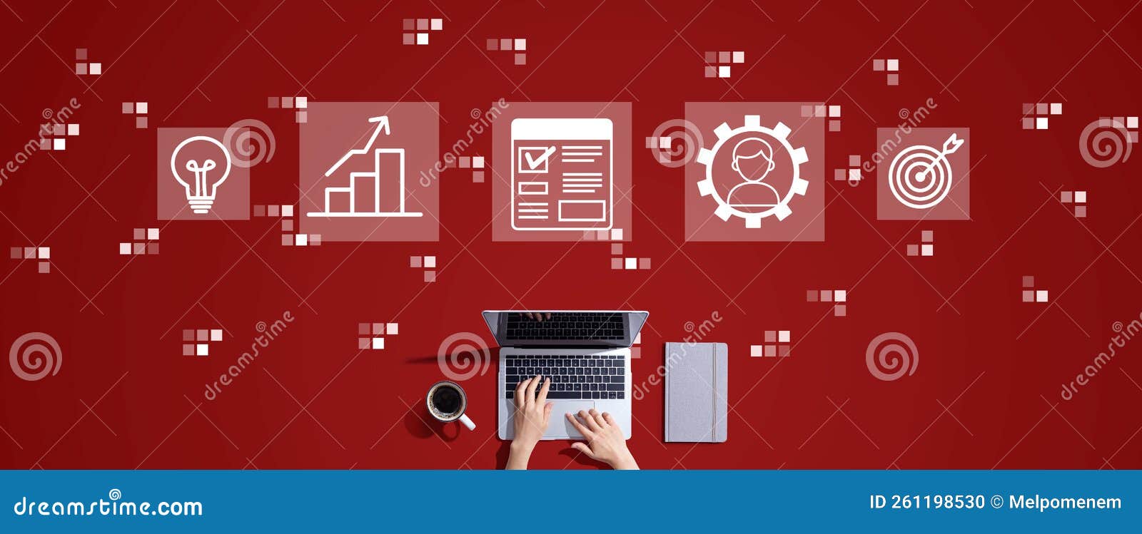 Project Management Theme with Person Working with Laptop Stock Photo ...