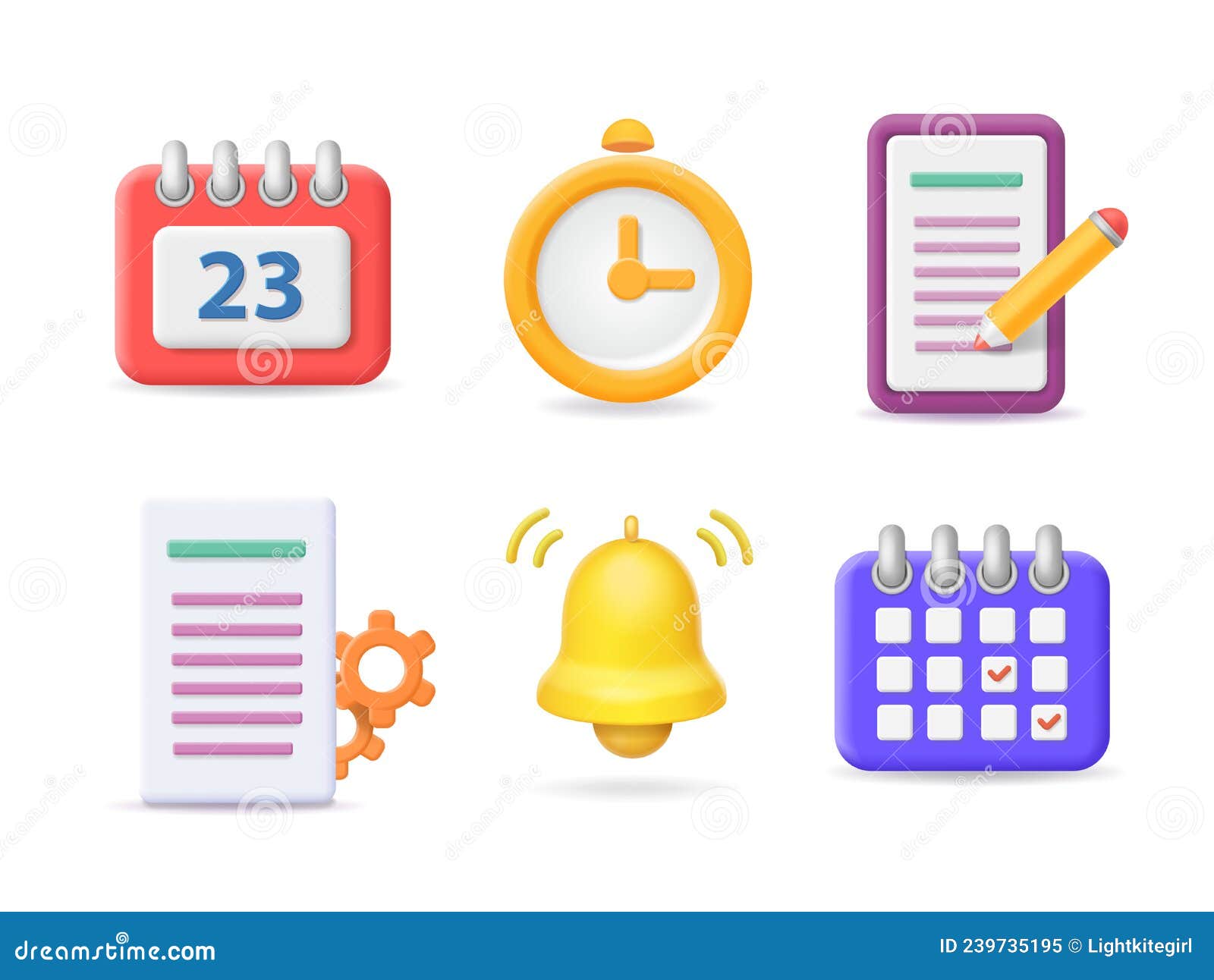 Project Management. Time Administration, Planning Business Documents 3d ...