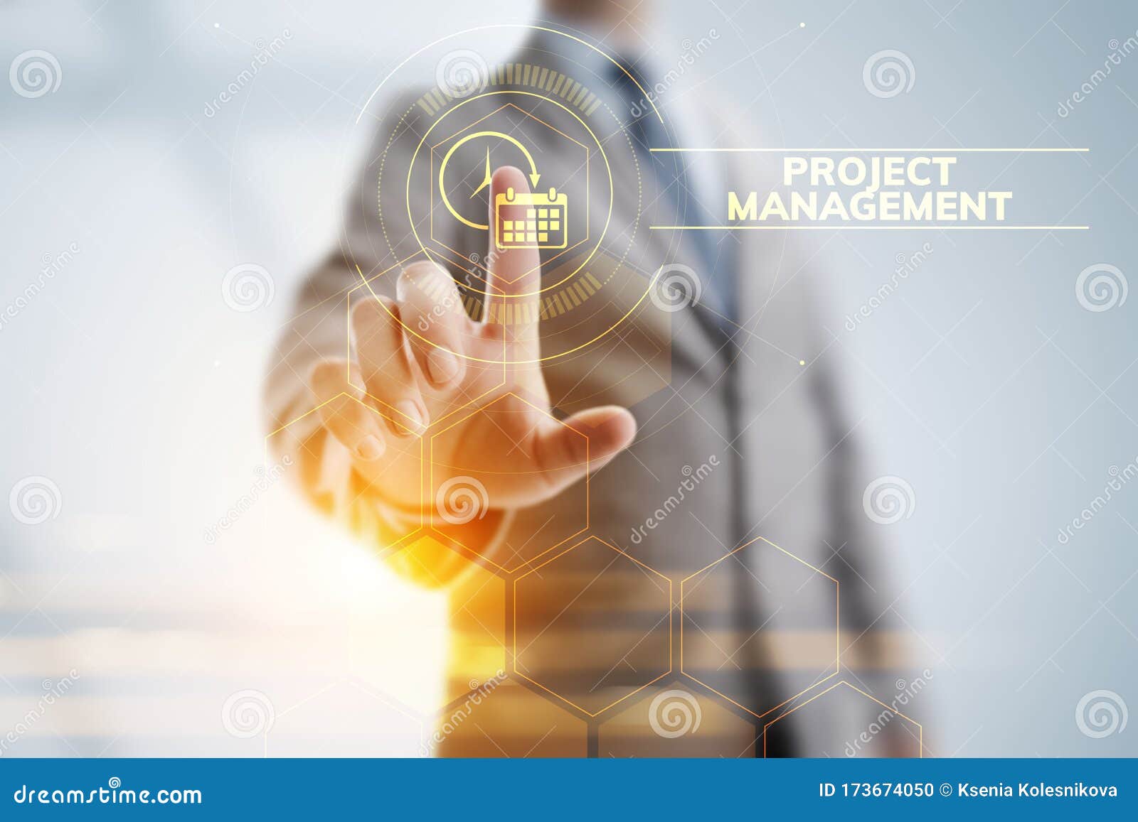 Project Management Time Planning Business Concept on Screen. Stock ...