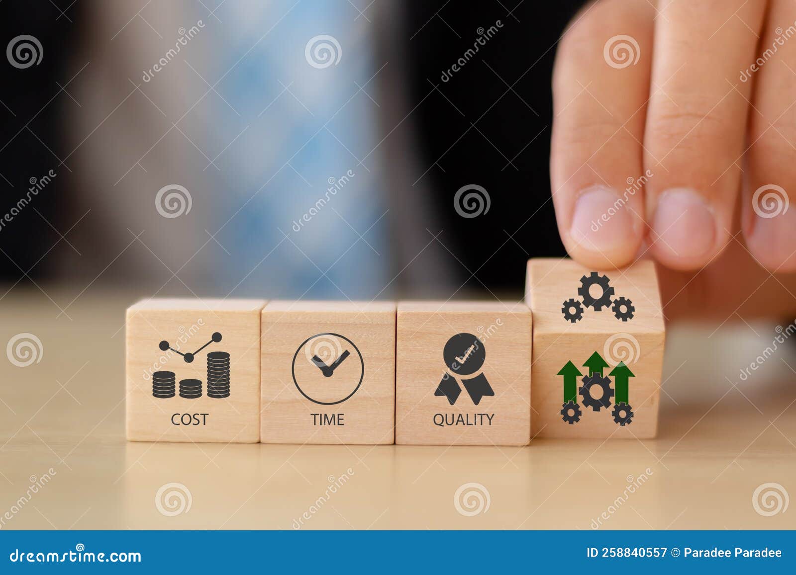 Project Management Triangle Time, Quality, Cost Concept. Stock Image ...
