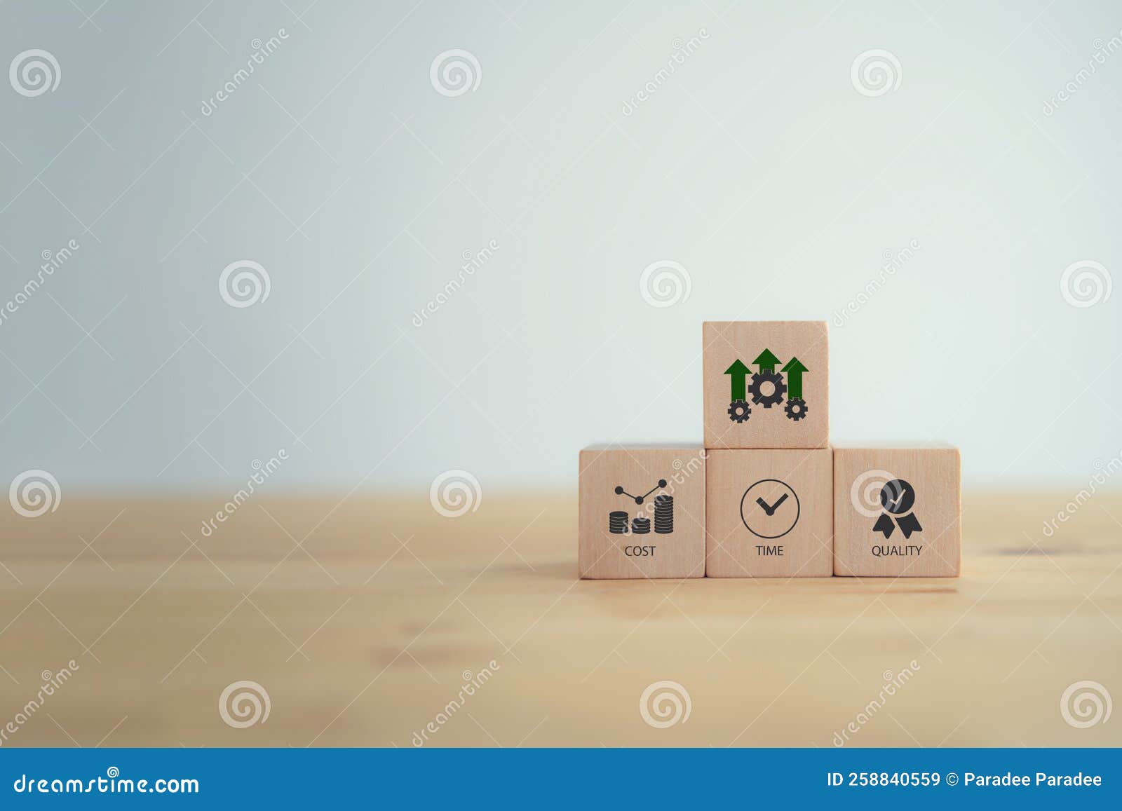 Project Management Triangle Time, Quality, Cost Concept. Stock Image ...