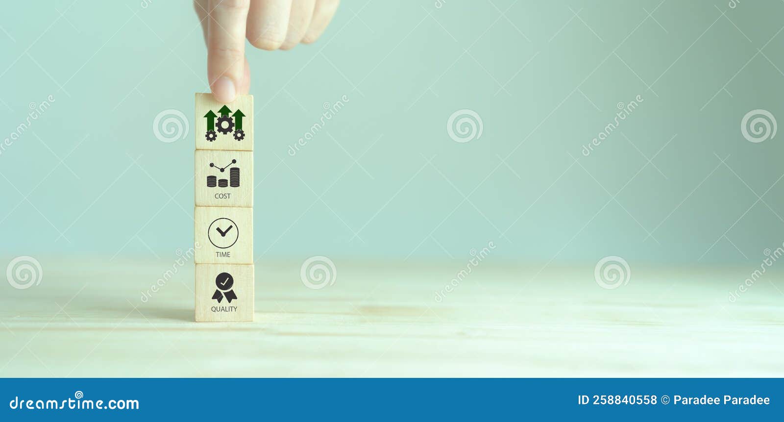 Project Management Triangle Time, Quality, Cost Concept. Stock Photo ...
