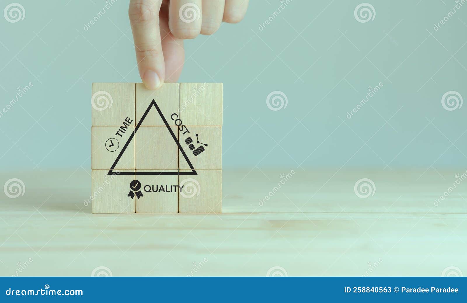 Project Management Triangle Time, Quality, Cost Concept. Stock Image ...