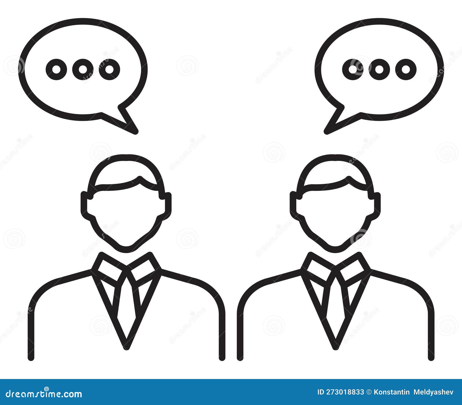 Project Management Two People in Suits, Conversation Bubbles ...