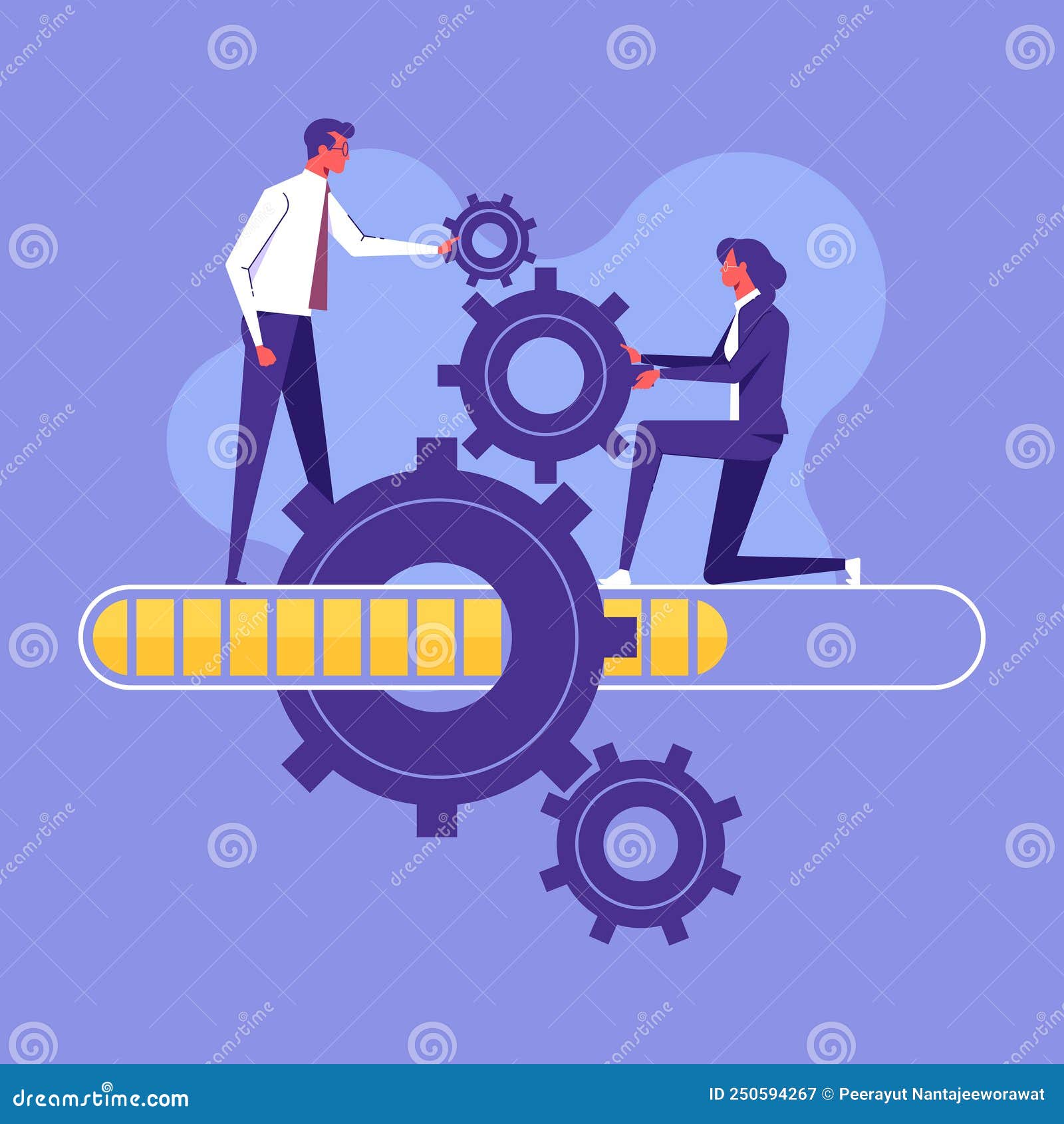 Project Management Vector Concept Stock Vector - Illustration of gear ...
