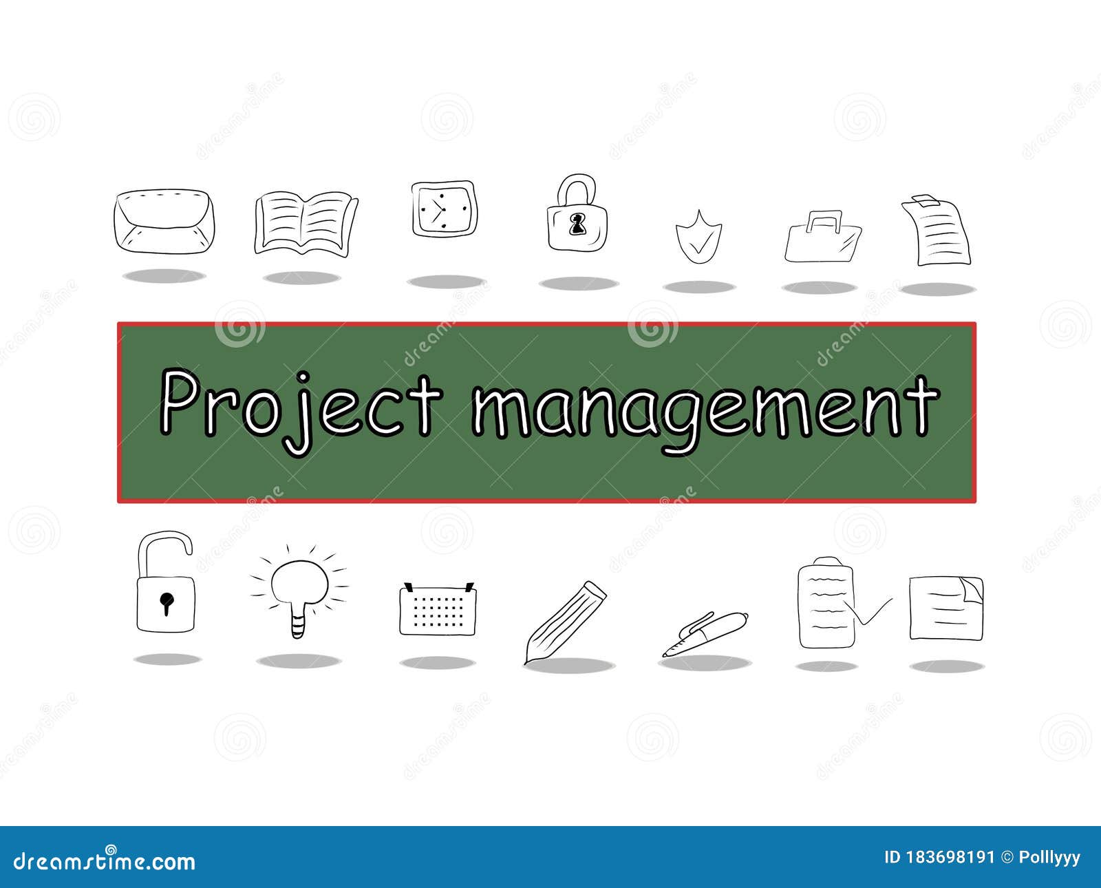 Project Management Vector Icon Set. Thin Simple Collection Illustration ...