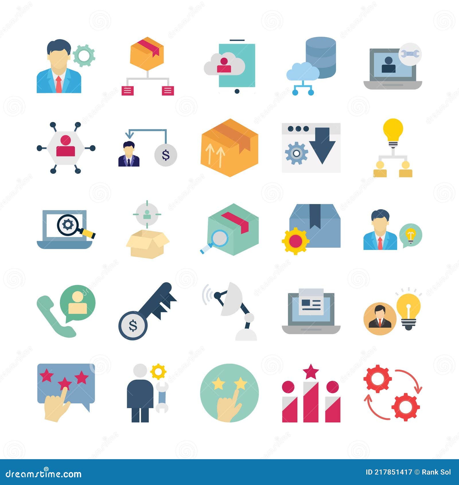 Project Management Vector Icons Set Every Single Icon Can Easily Modify ...