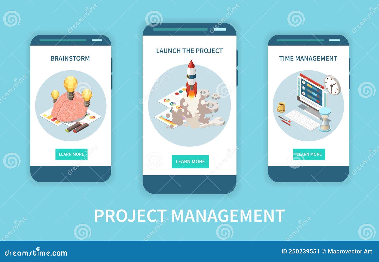Project Management Vertical Banners Stock Vector - Illustration of ...