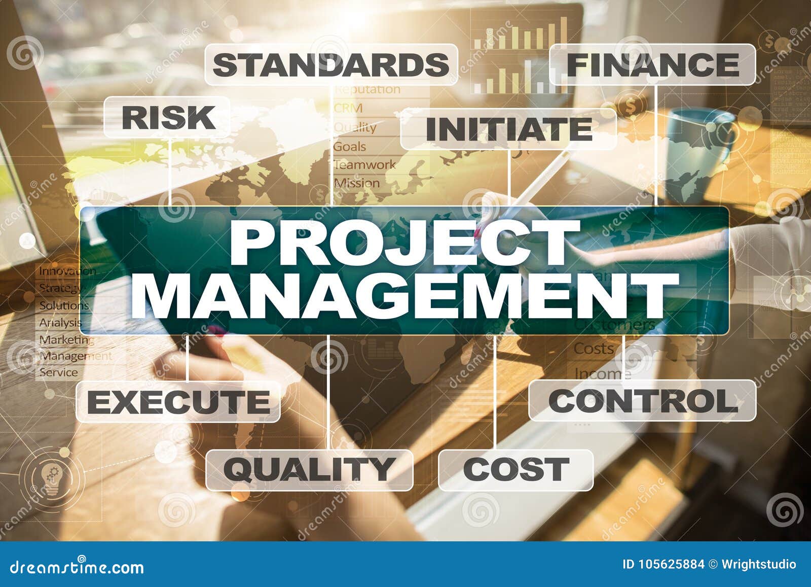 Project Management on the Virtual Screen. Business Concept. Stock Photo ...