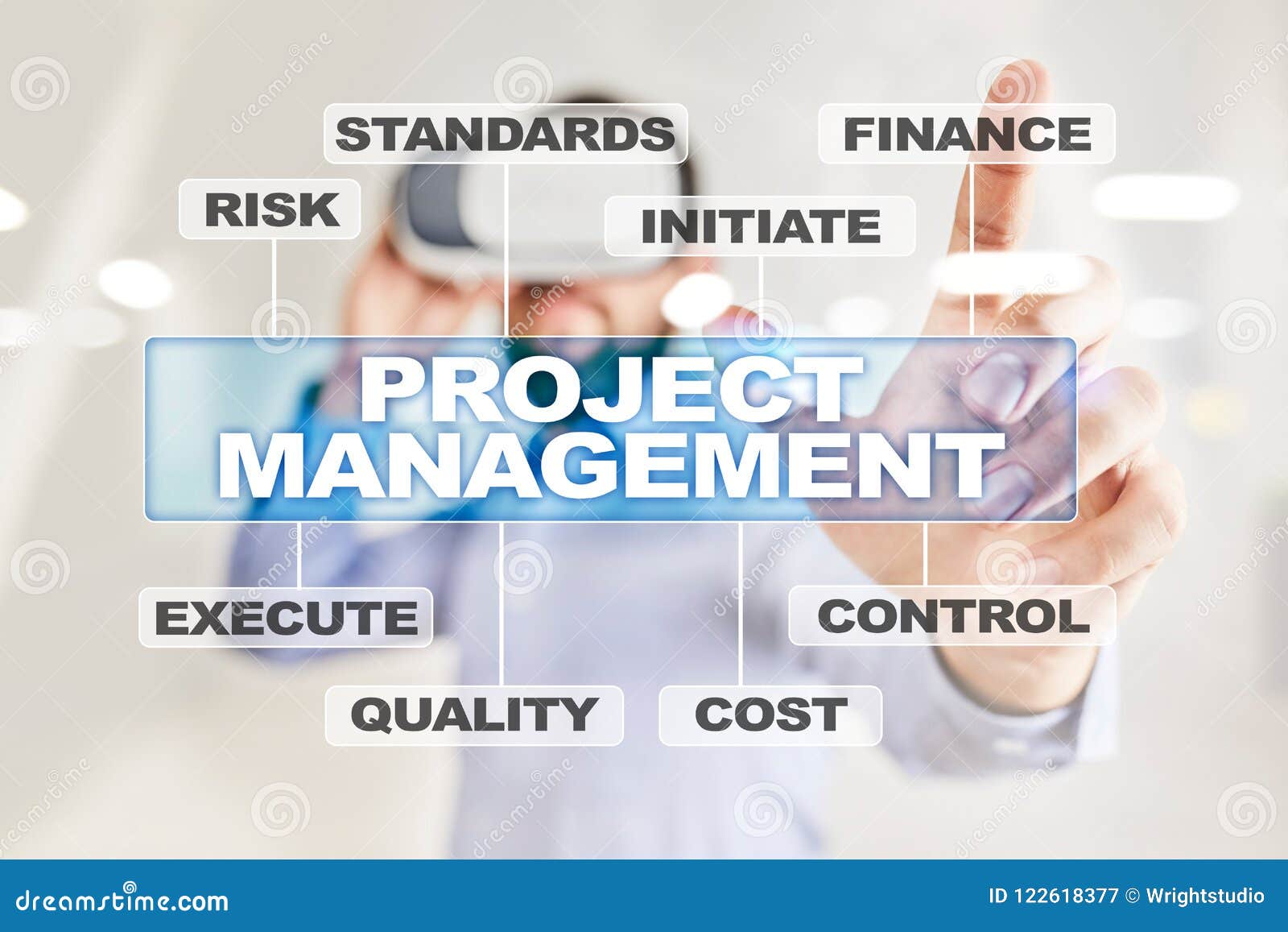 Project Management on the Virtual Screen. Business Concept. Stock Image ...