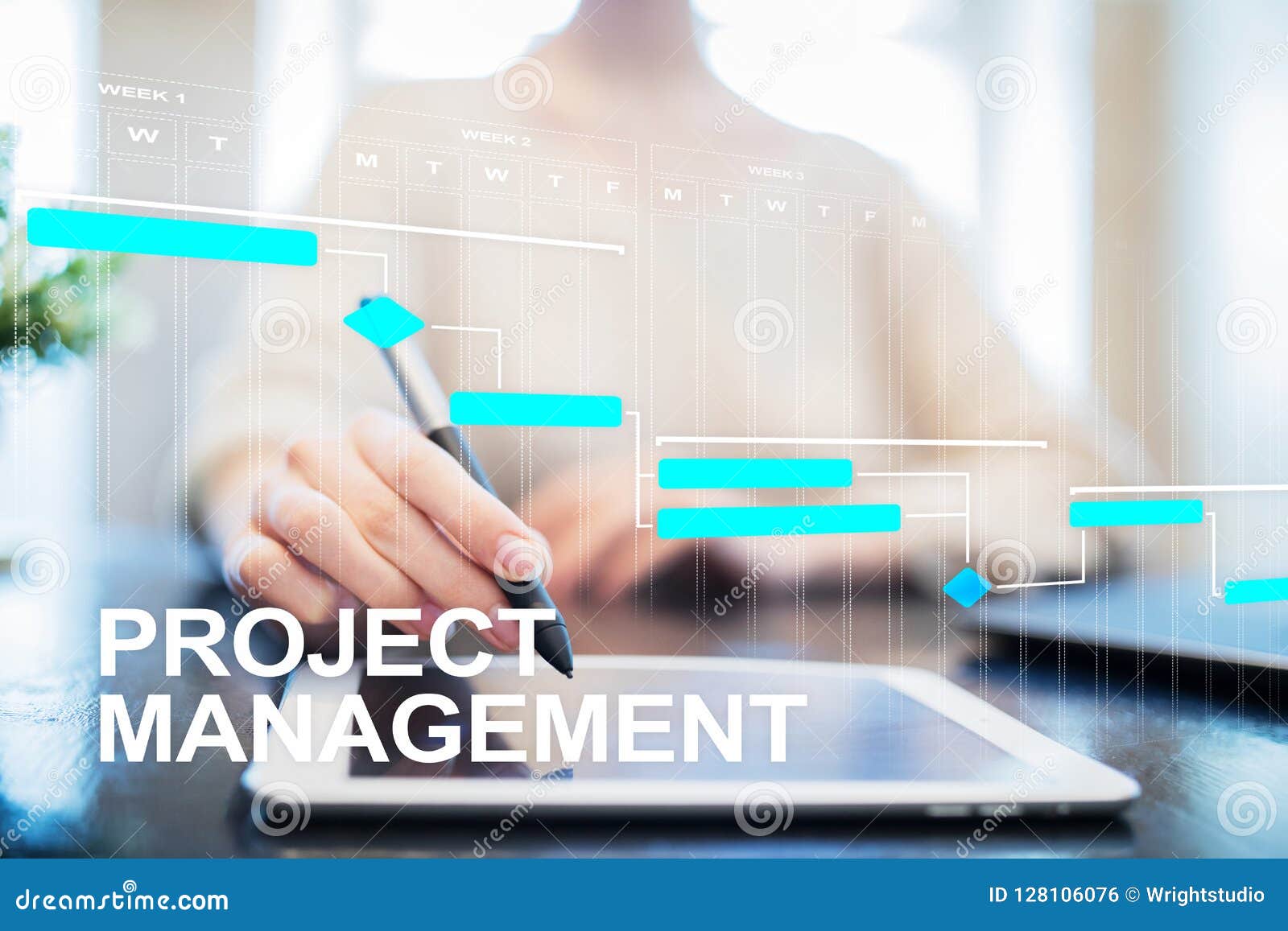 Project Management on the Virtual Screen. Business Concept. Stock Photo ...