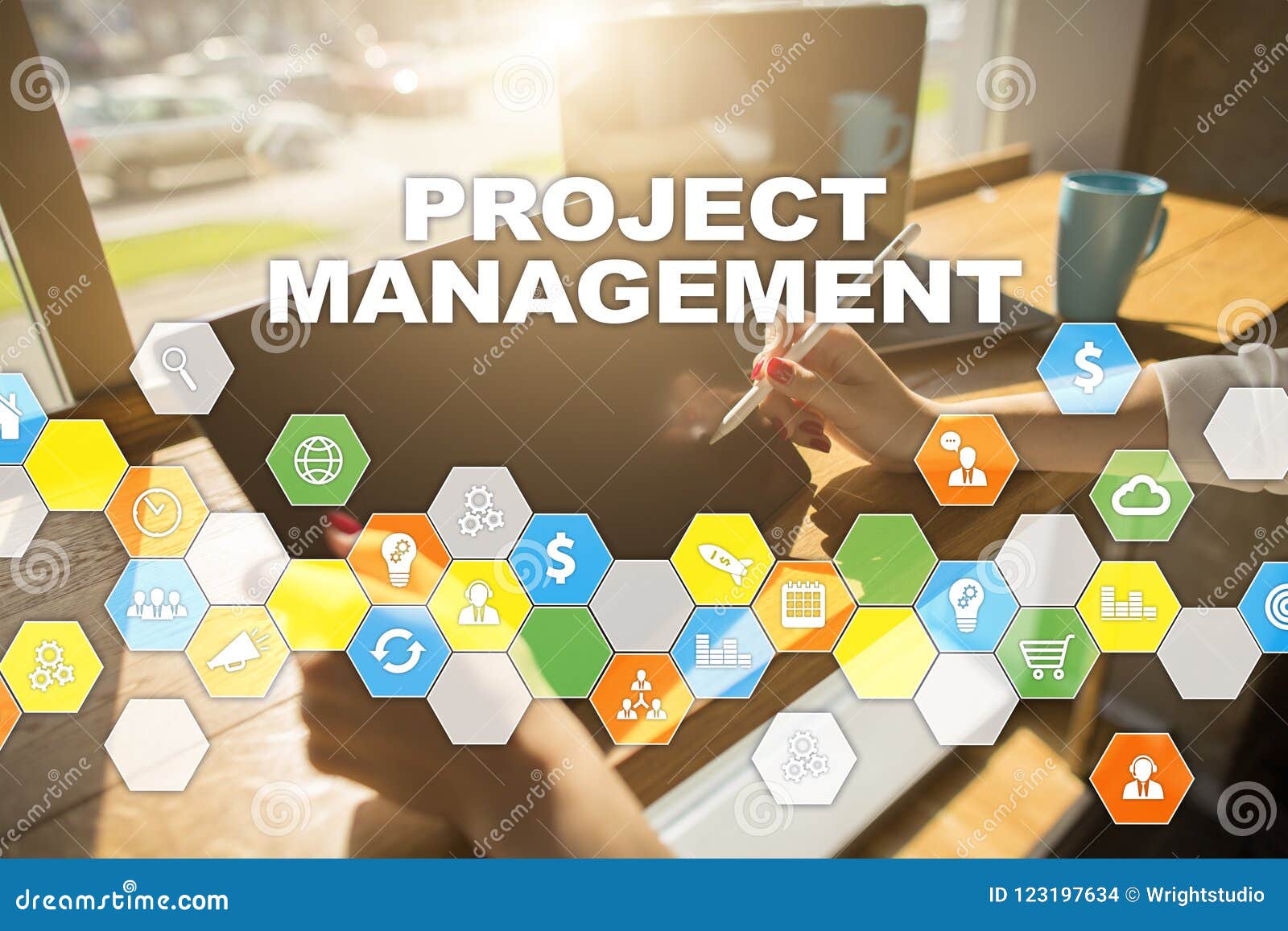 Project Management on the Virtual Screen. Business Concept. Stock Photo ...
