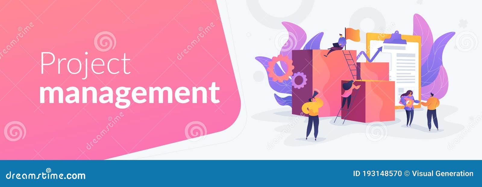 Project Management Web Banner Concept. Stock Vector - Illustration of ...